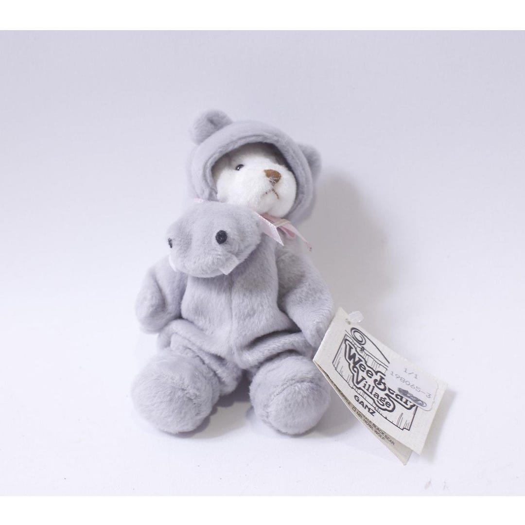Wee Bear Village, Hippo Plush, Bear Small Plush, Vintage, Stuffed ...