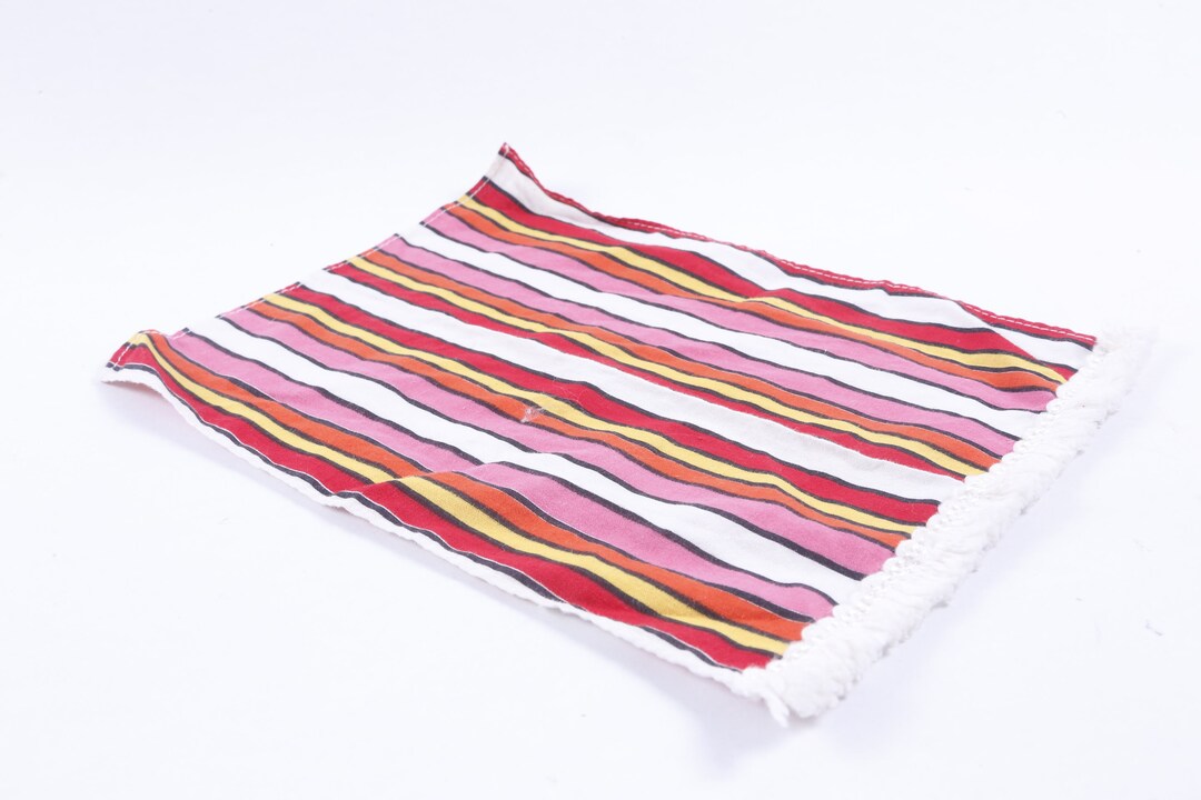 BARBIE 70's Dollhouse RUG, Little, Striped, Toy, Carpet, Red White Pink ...