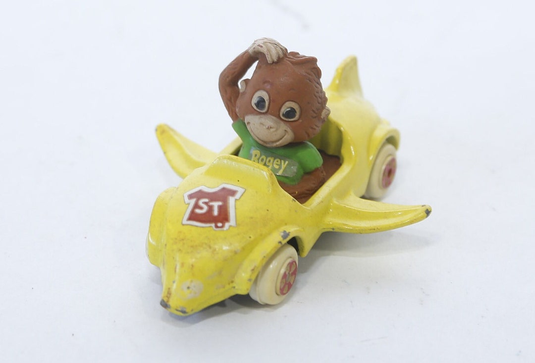 Shirt Tales, Bogey the Monkey in Yellow Banana Car, Toy Vehicle, 1981 ...