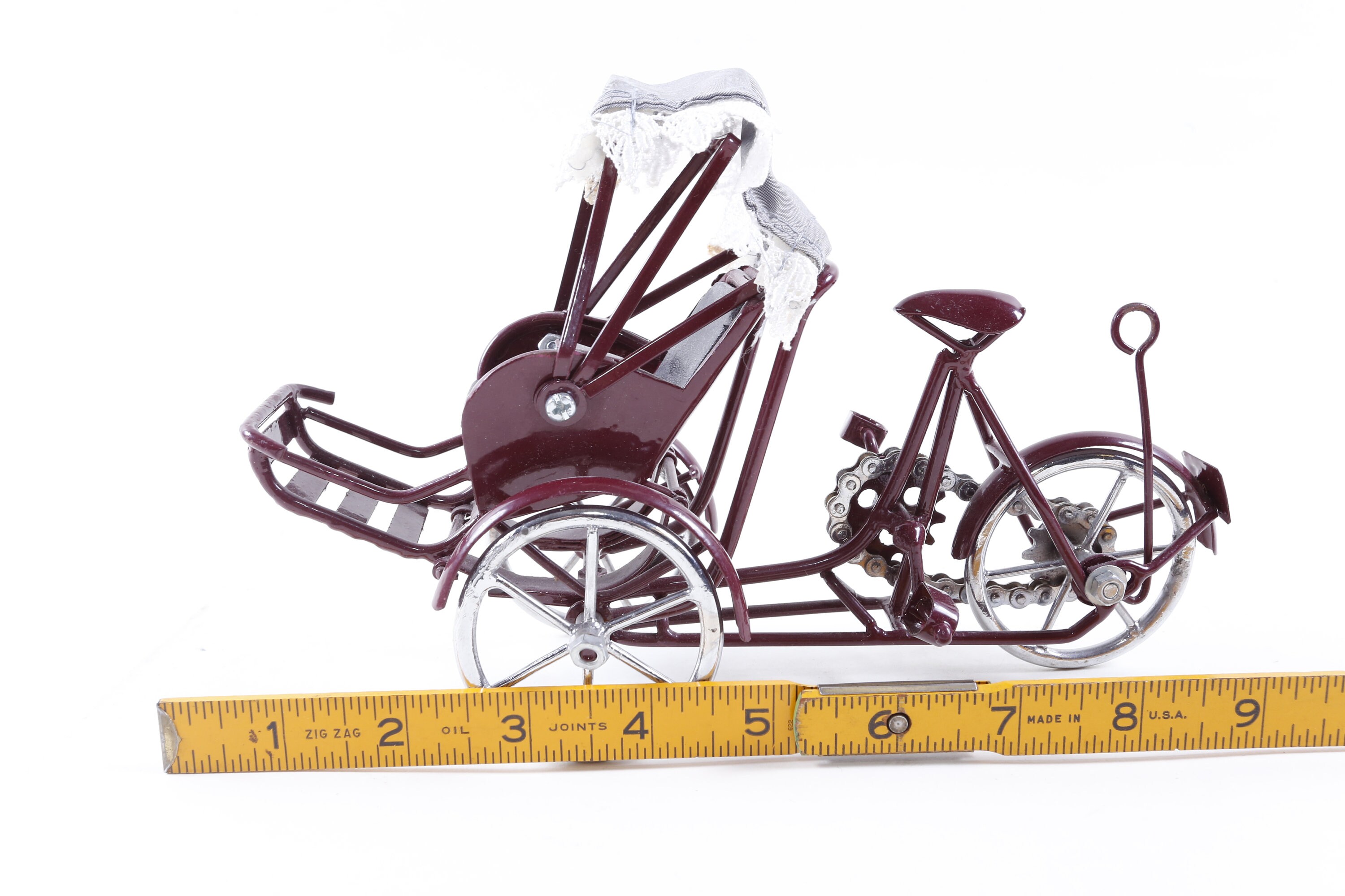 Purple Bicycle Pram Stroller Baby Trolly Taxi Metallic Model Vehicle ...