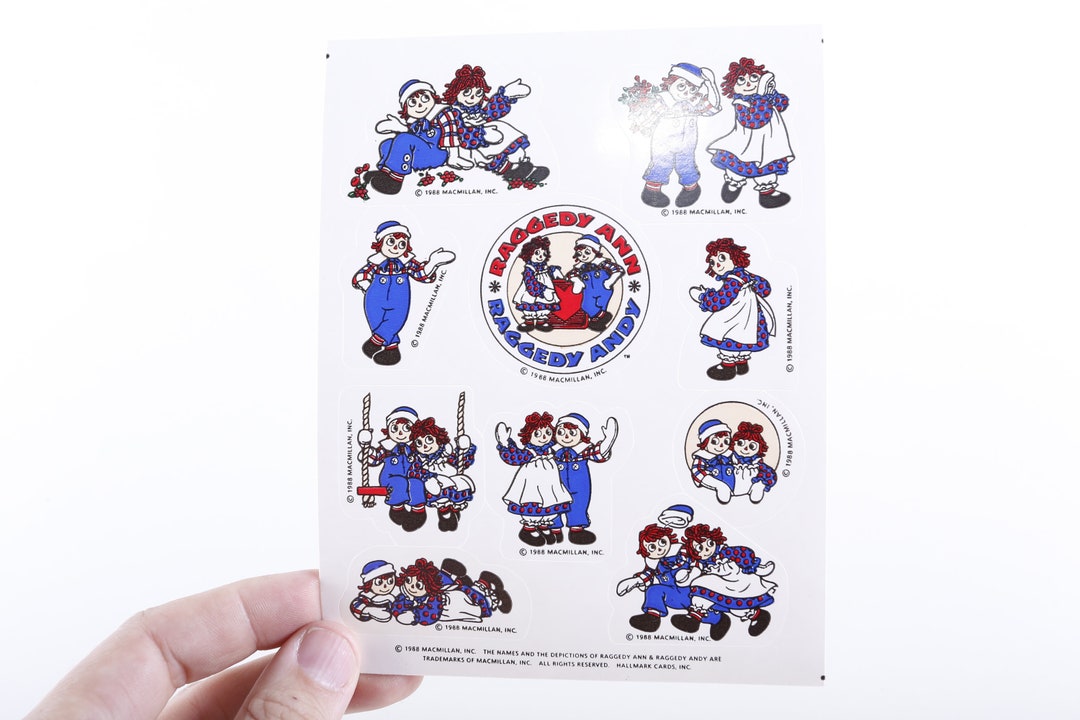 Raggedy Ann 1998 Novelty Sticker Sheet Dressed Sticker Collecting ...