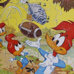 Woody Woodpecker Playing Football With Kids, Frame-tray Puzzle, Whitman ...