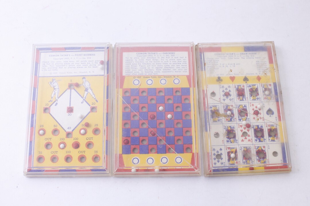 Comon Tatar, Point Baseball, Checkers, Draw Poker, 1957, Portable, Ball ...