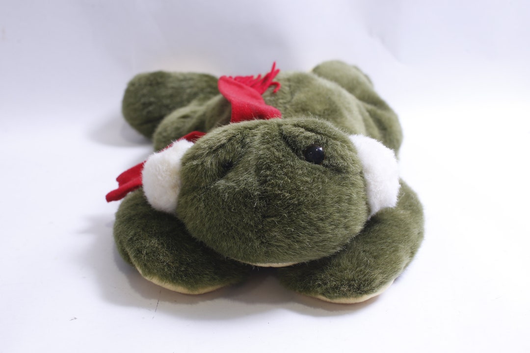 Vintage, Cute, Christmas Frog, Floppy Plush, Dakin, Winter Frog, Lou ...