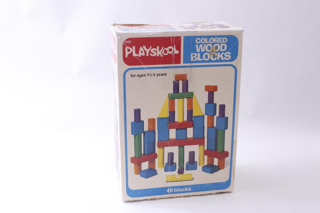 Playskool, 1980s Colored Wood Blocks, Item 646, Child Creativity ...