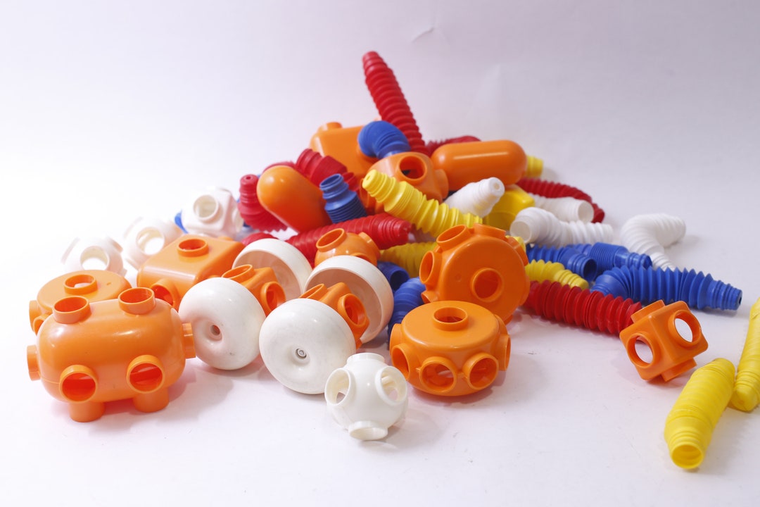 TOMY Popoids, Vintage, Construction, Interlocking, Toy Pieces Set ...