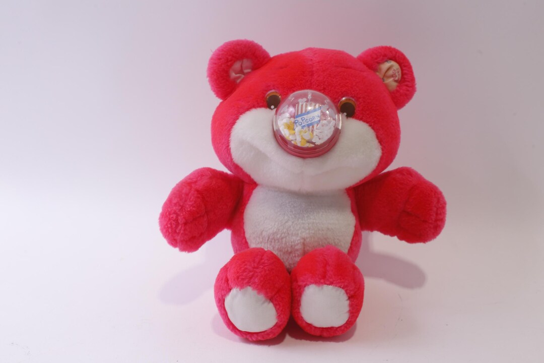 Playskool, Nosy Bear, Popper, Plush Toy, Popcorn Nose, Red-white, Funny ...