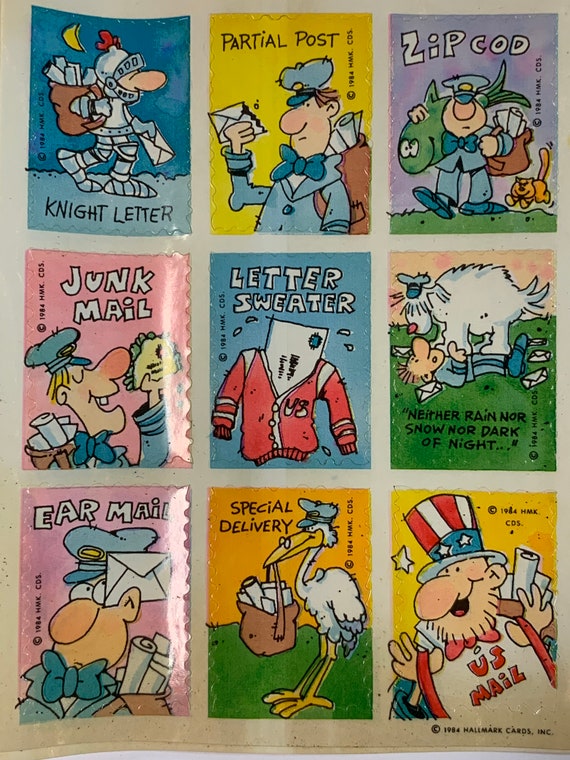 Postage Stamp Postman Stickers Hallmark Cards Single Sticker - Etsy