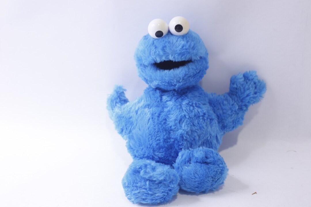 Sesame Street, Cookie Monster, Plush, Blue Soft Toy, 2002, Sesame ...