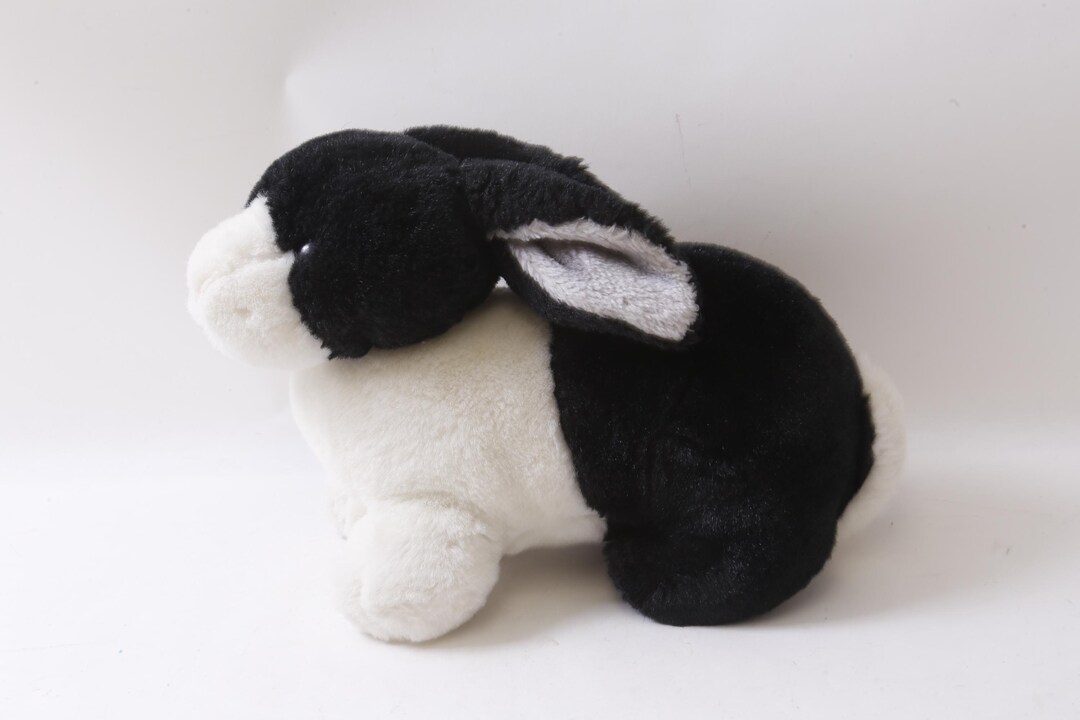Black-white Plush Rabbit, Cute Bunny, Soft Toy, Stuffed Animal ...