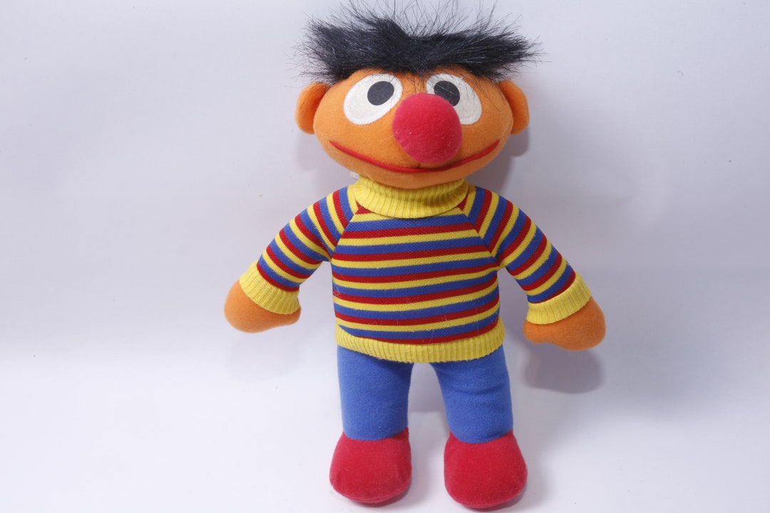 Sesame Street, Ernie, Boy, Muppet, Playskool, Soft, Plush, Doll, 10 ...