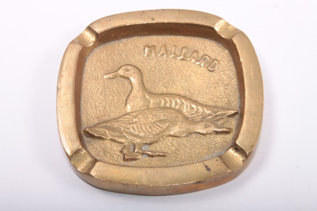 Brass Mallard Duck Ash Tray Vintage Heavy Hunting Trinket Holder ...