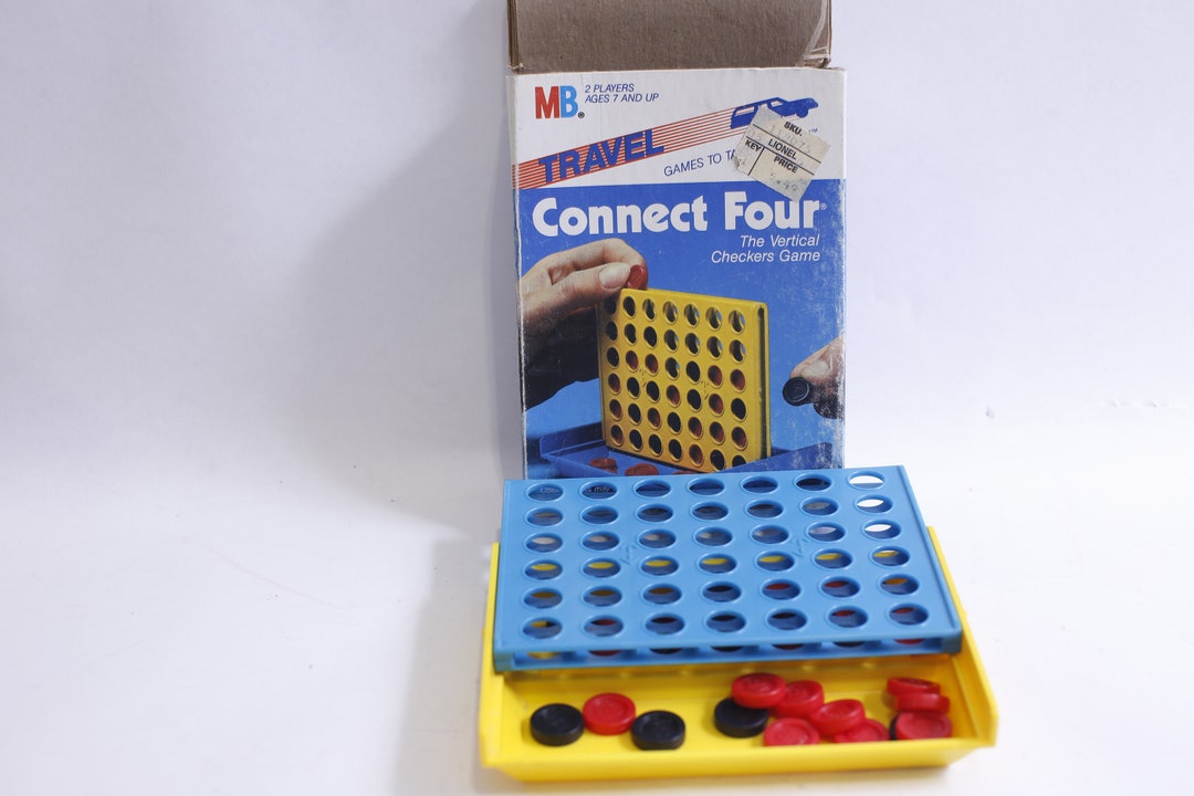 Travel Connect Four, Vertical Checkers Game, 1986, Milton Bradley ...