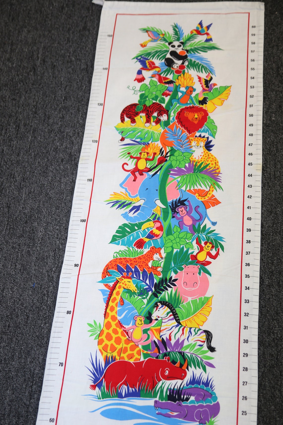 Child Rainbow zebra GROWTH CHART Height Meter Fabric Wall | Etsy