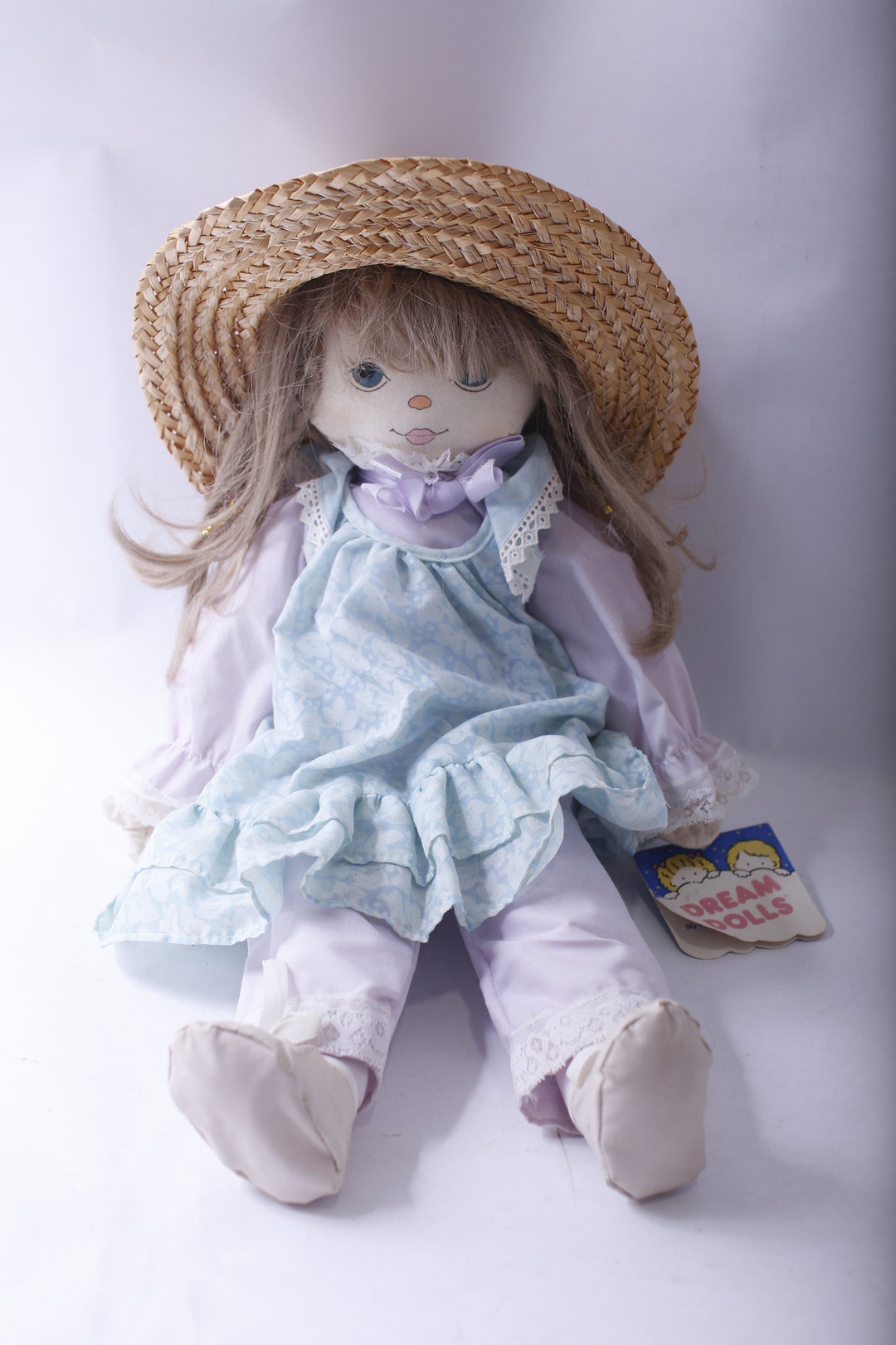 Dakin, Dream Dolls, Alison, Doll, Girl in Blue Dress and Straw Hat ...