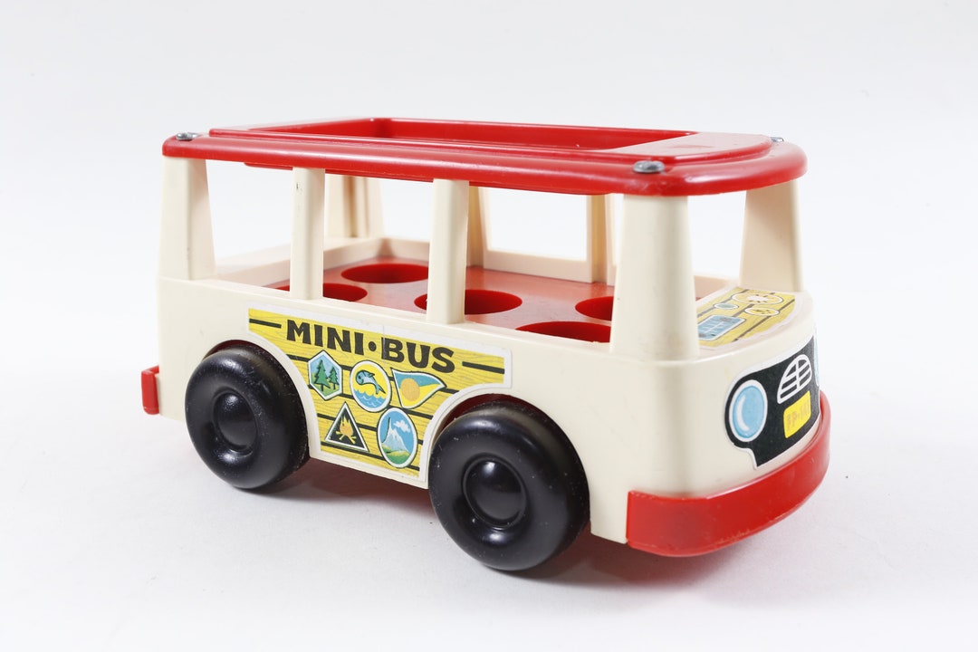 Mini-bus, Bus, Fisher-price, Toy, White, Red, Black Wheels, Plastic ...