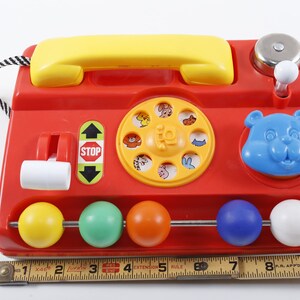 Baby Toy, 1970s, Activity Center, Phone, Animals, Red, Yellow, Plastic ...
