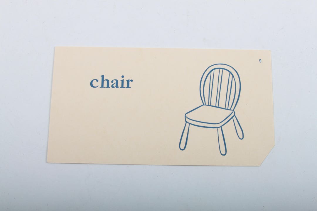 CHAIR Flash Card Sepia Aged Vintage Antique Sight Word Pictures 1950's ...