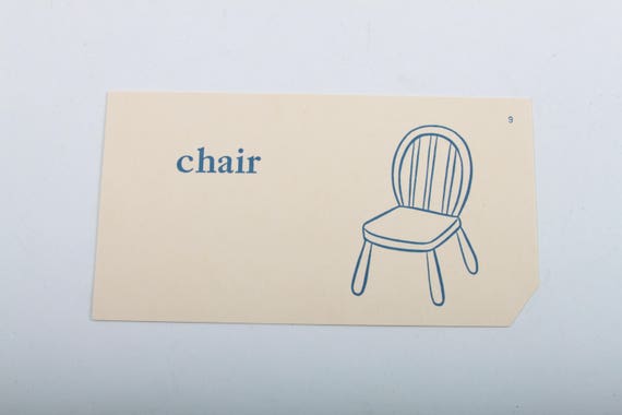 CHAIR Flash Card Sepia Aged Vintage Antique Sight Word | Etsy