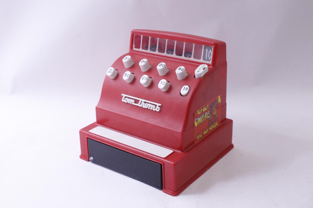 Tom Thumb, Red Toy Cash Register, Plastic, Pretend Play, Educational ...