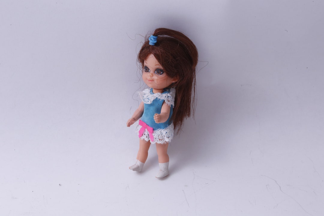 Mattel, Liddle Kiddles, Doll, 3 1/2, Dressed, Redhead, Blue Dress ...