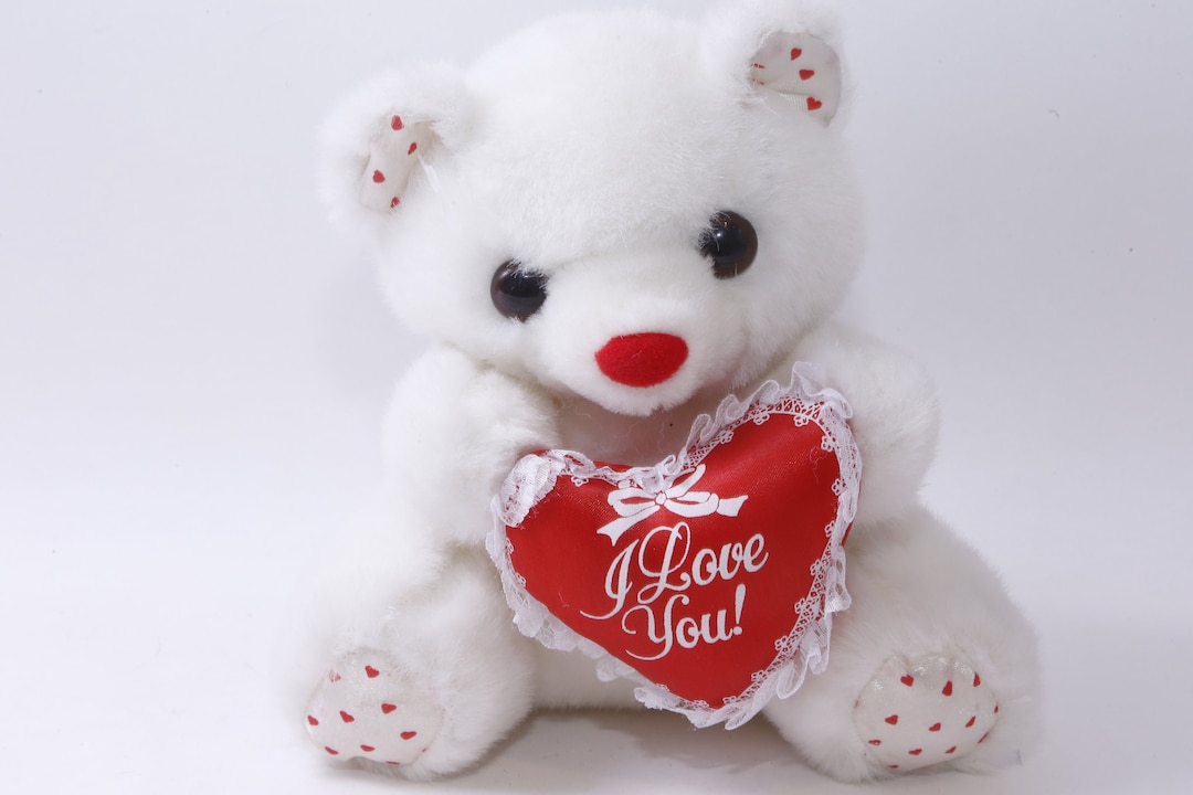 Valentine's Day, I Love You, Polar Bear With Heart, 9", Sitting, Plush ...