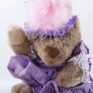 Kamar, Rare, Prototype, Sample, Dressed Bear, Purple Dress, Hat, No ...
