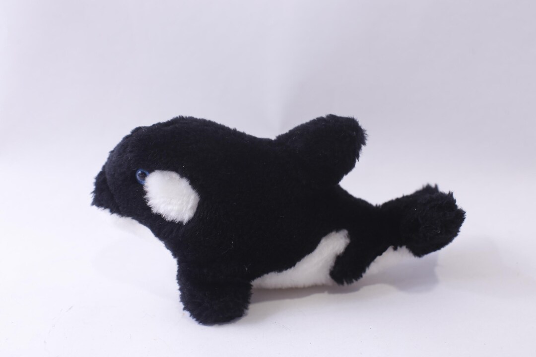 1980s Sea World Shamu Plush Orca, Black-white, Killer Whale, 8 Inches ...