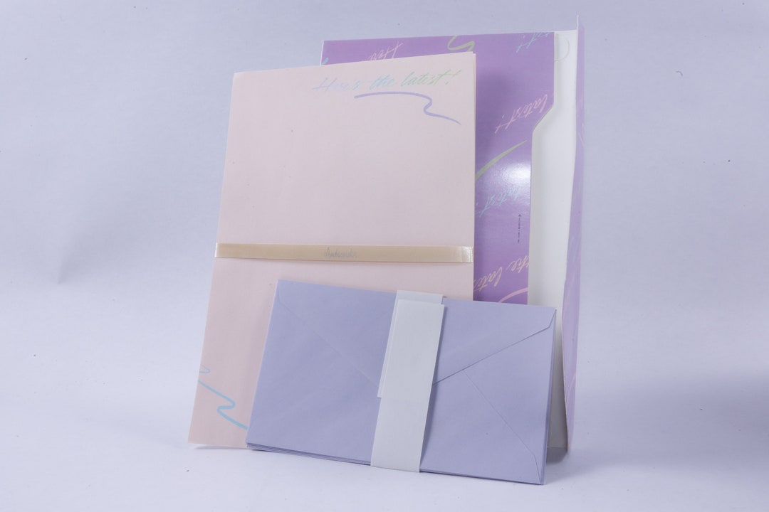 1980s Stationary Ambassador, Pink Cards, Purple Envelopes, Set, Paper ...