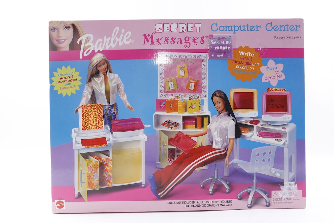 Mattel Barbie Secret Messages Computer Center Playset Plastic Toy ...