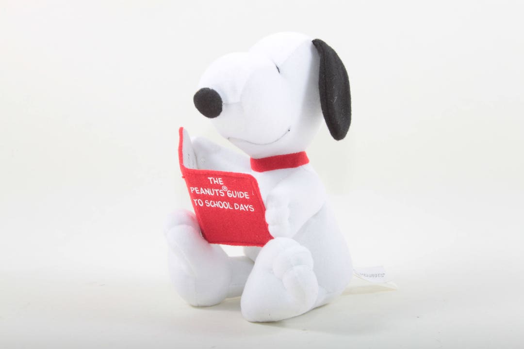 Scholastic Snoopy Vintage Plush Toy Reading Peanuts Guide to School ...