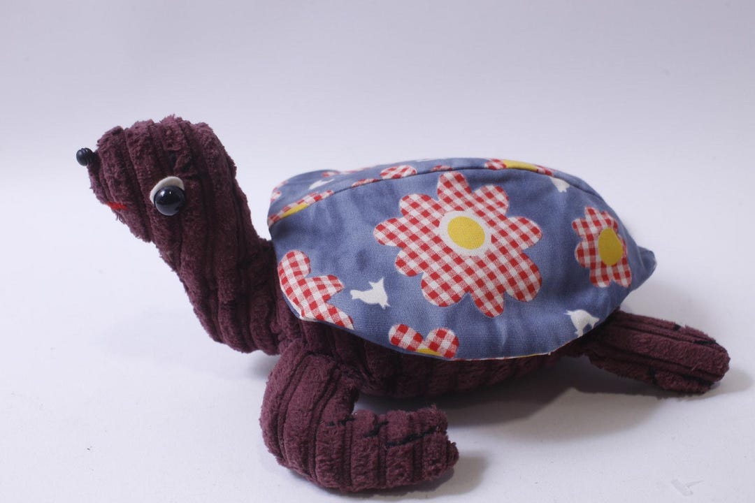 1970s, Handmade, Turtle, Plush, Flower Power, Purple, Small, Activity ...