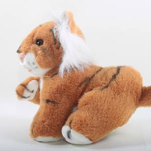 Large Chunky Tiger Plush Toy Vintage Stuffed Animal Cute Wild Cat Brown ...