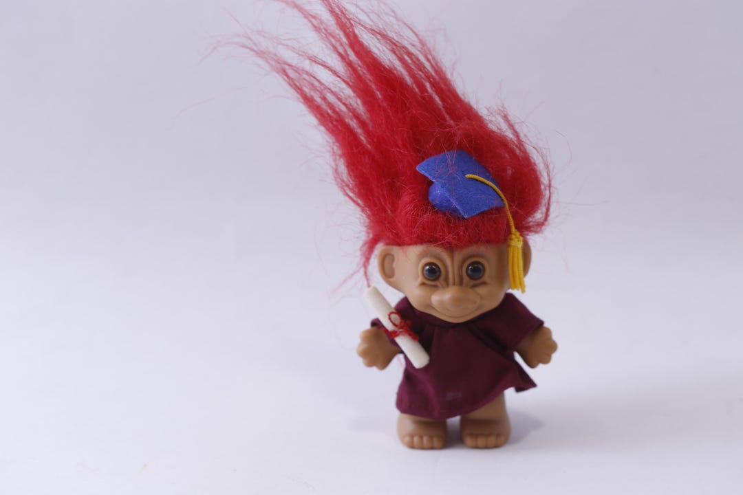 Russ, Graduate Troll, Doll, Dressed, Red Hair, Toy Figure, Student ...