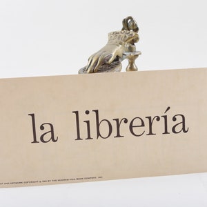 Library La Libreria Spanish Flash Card Sepia Aged Vintage - Etsy