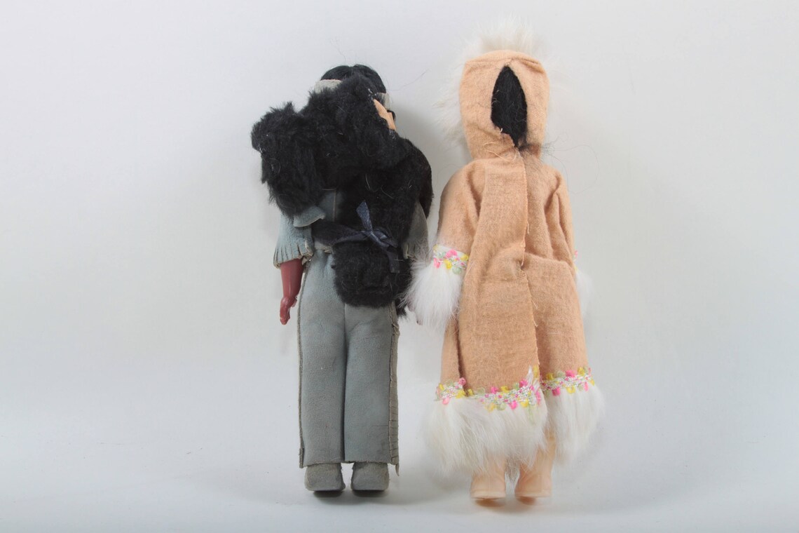 Vintage Native American Eskimo Dolls Inuit Set Plastic Ethnic - Etsy