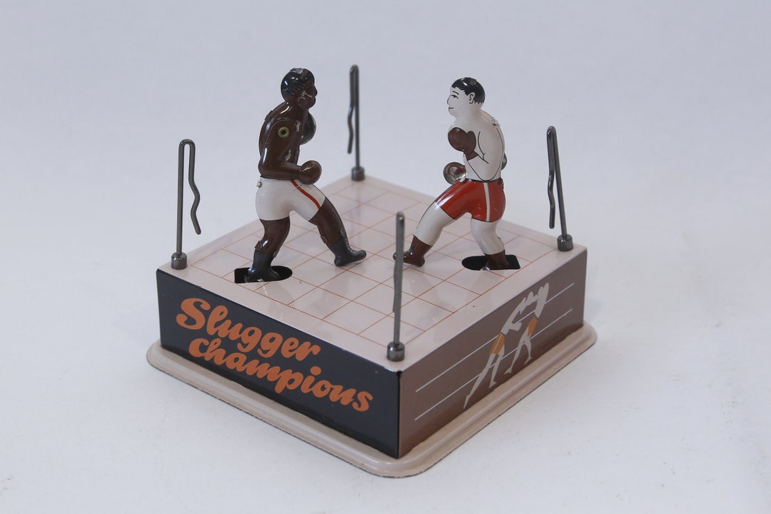 Slugger Champions, Biller, Tin, Wind up Toy, Boxing Ring, Repro, Rare ...