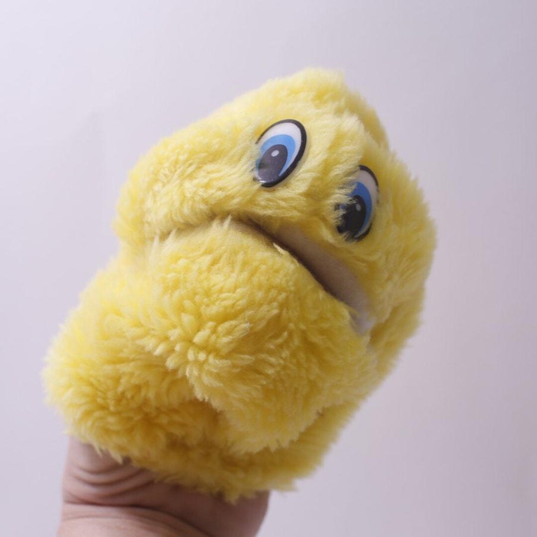 Pac Man, 80s, Yellow, Furry, Hand Puppet, Small, Soft Toy, Storytelling ...