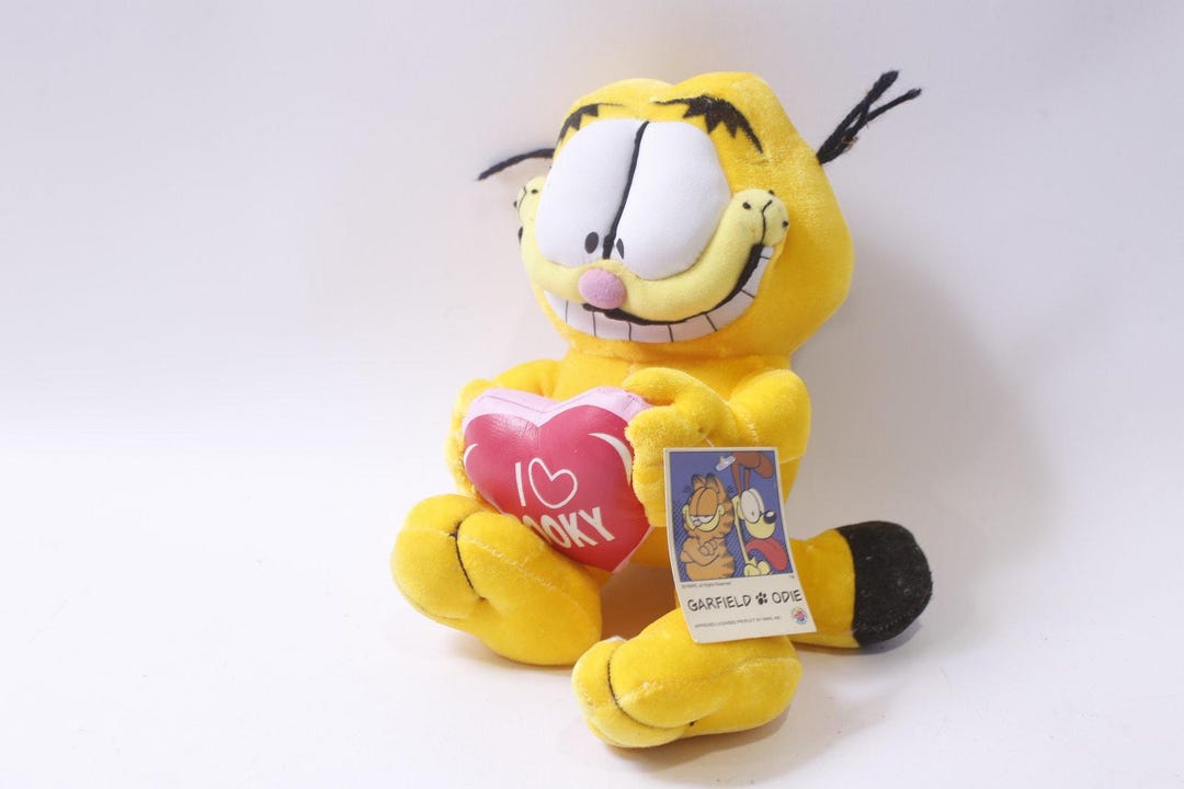 Garfield, I Love Odie, Holding, Nanco, Small Plush, Vintage, Stuffed ...