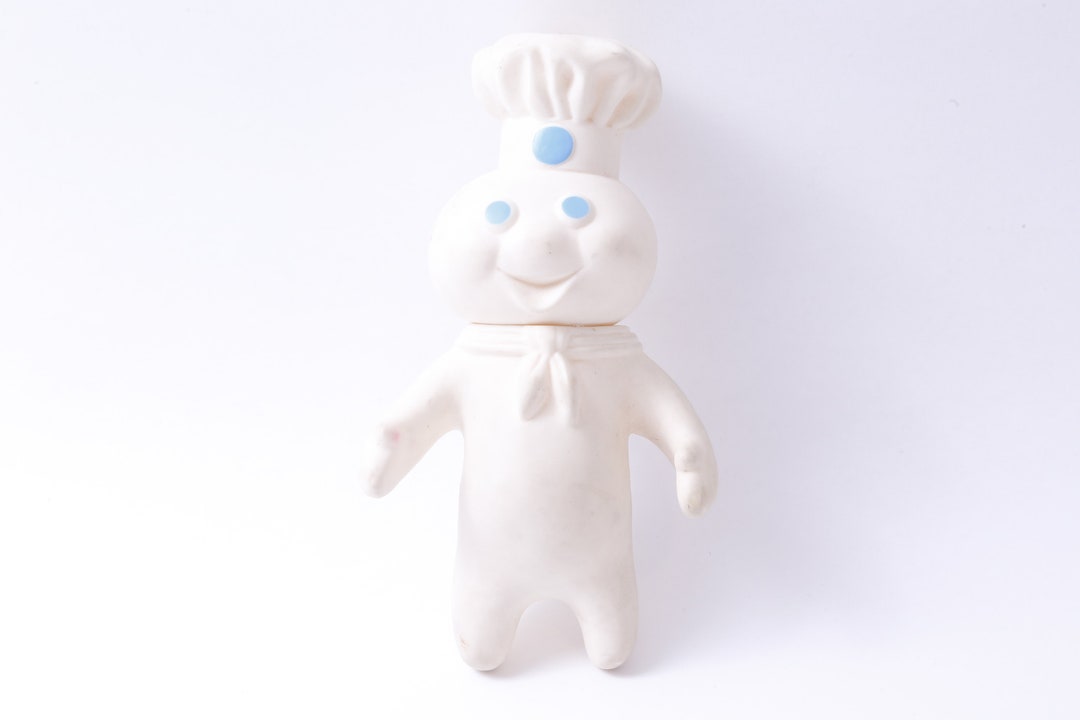 Pillsbury, Doughboy, White, Blue Eyes, PVC, Figurine, Classic Chef Hat ...
