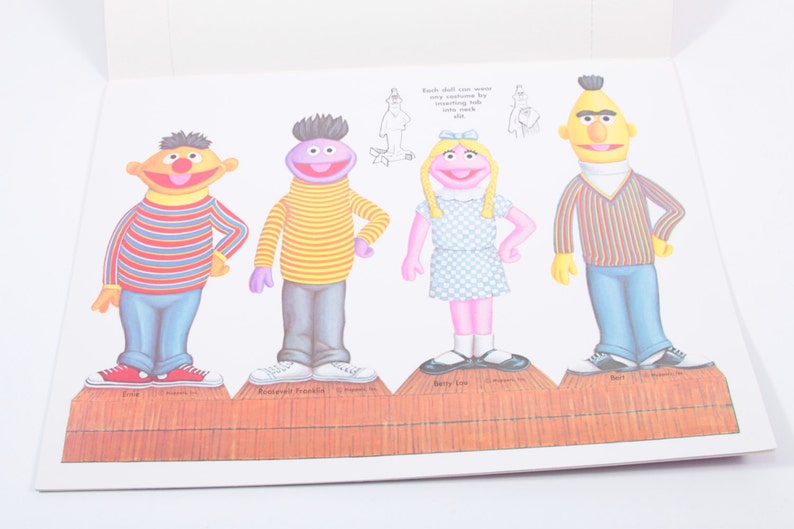 Sesame Street Paper Doll Players Bert and Ernie on Stage | Etsy