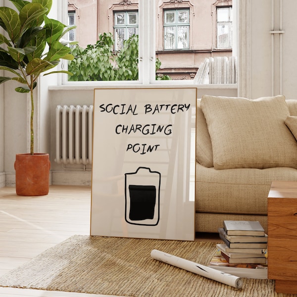 Social Battery Poster - Etsy