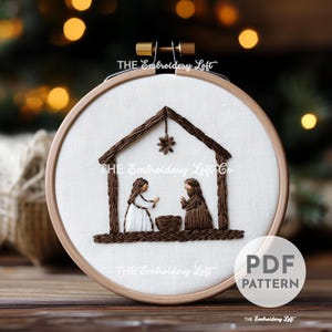 Nativity Scene Hand Embroidery Pattern, Gift for Nativity Collectors ...
