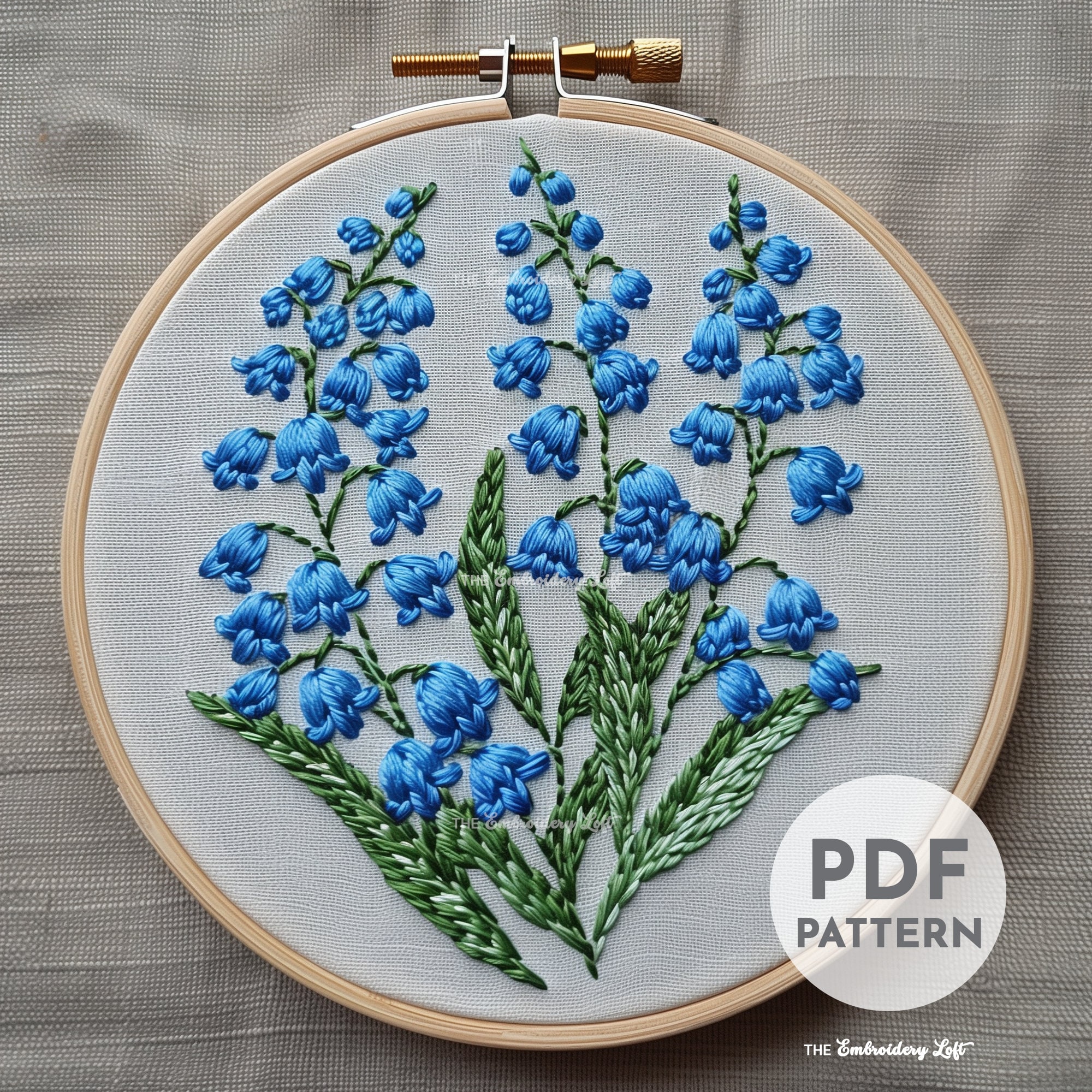 Bluebells Hand Embroidery Pattern, Lily of the Valley Embroidery ...
