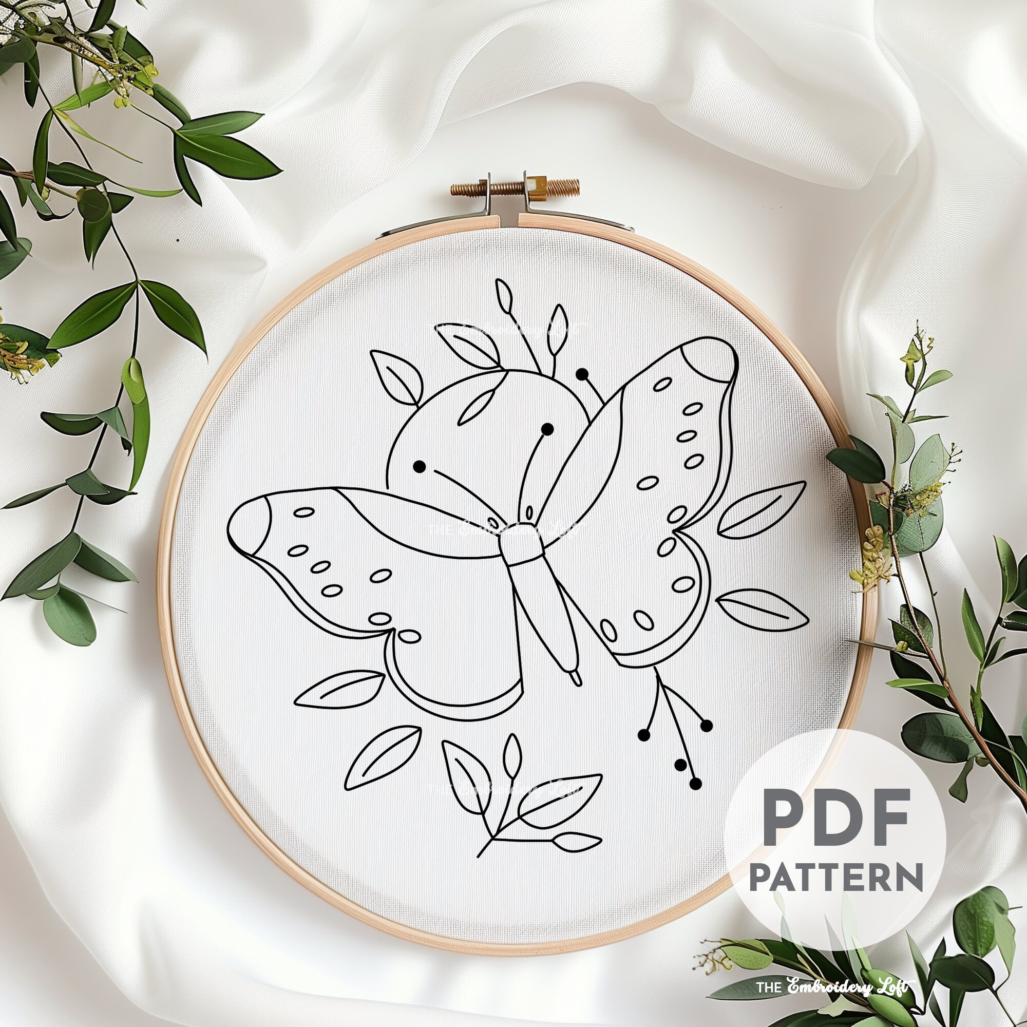 Summer Butterfly Hand Embroidery Pattern, Aesthetic Butterfly Pattern ...