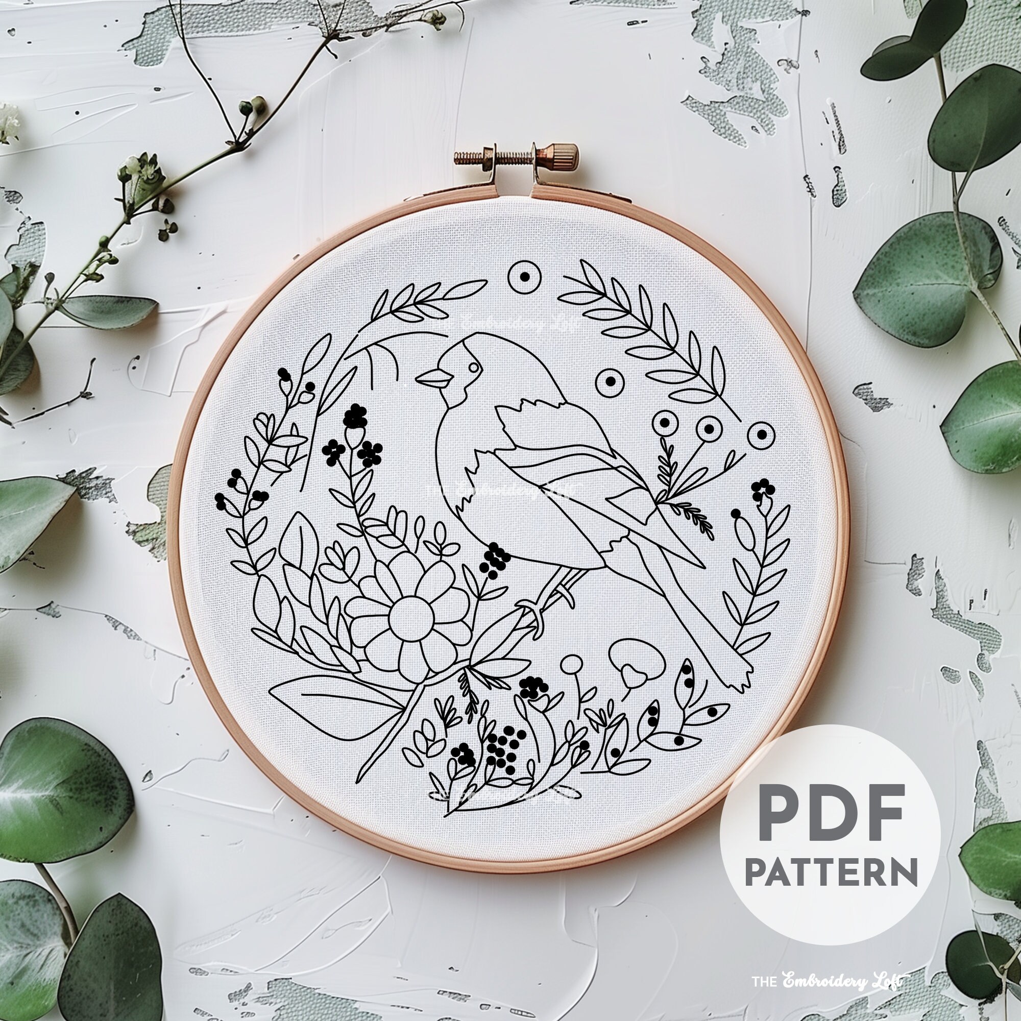 Goldfinch Hand Embroidery Pattern, American Goldfinch Bird, Finch Bird ...