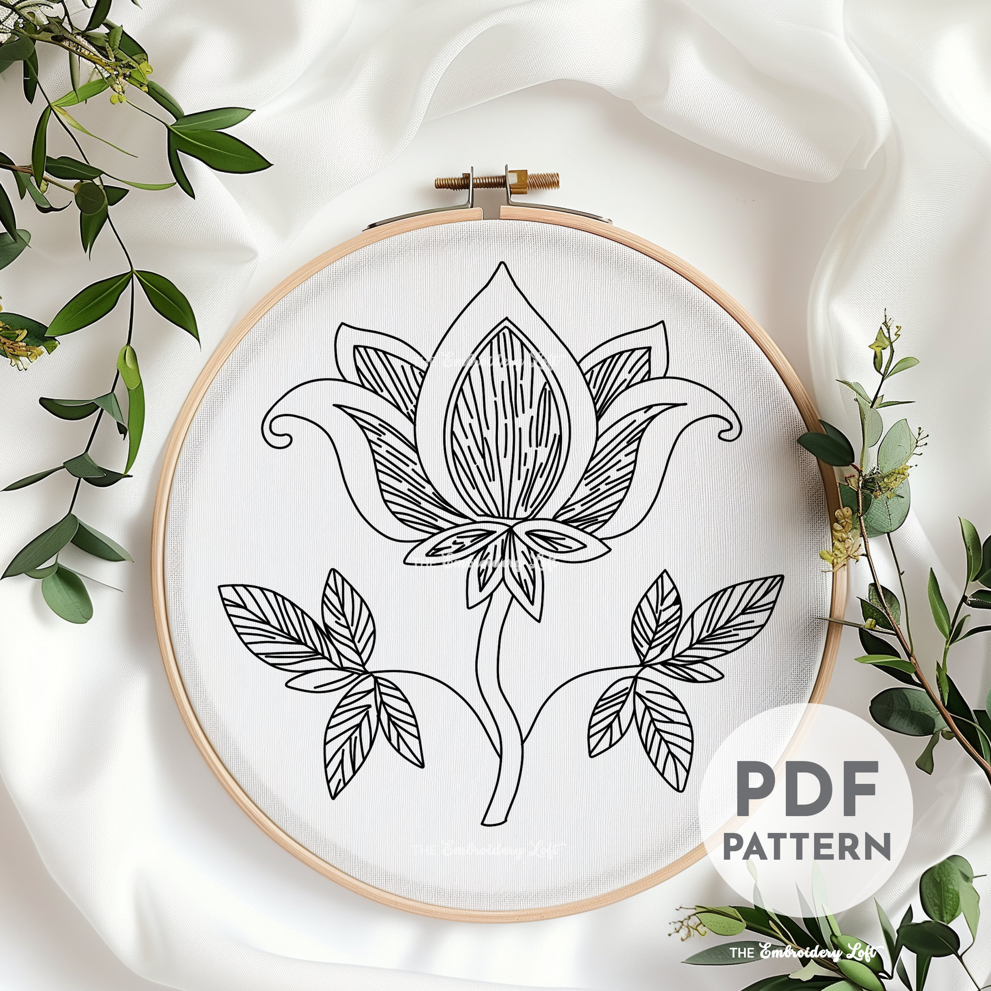 Gothic Flower Hand Embroidery Pattern, Witchy Embroidery Pattern ...