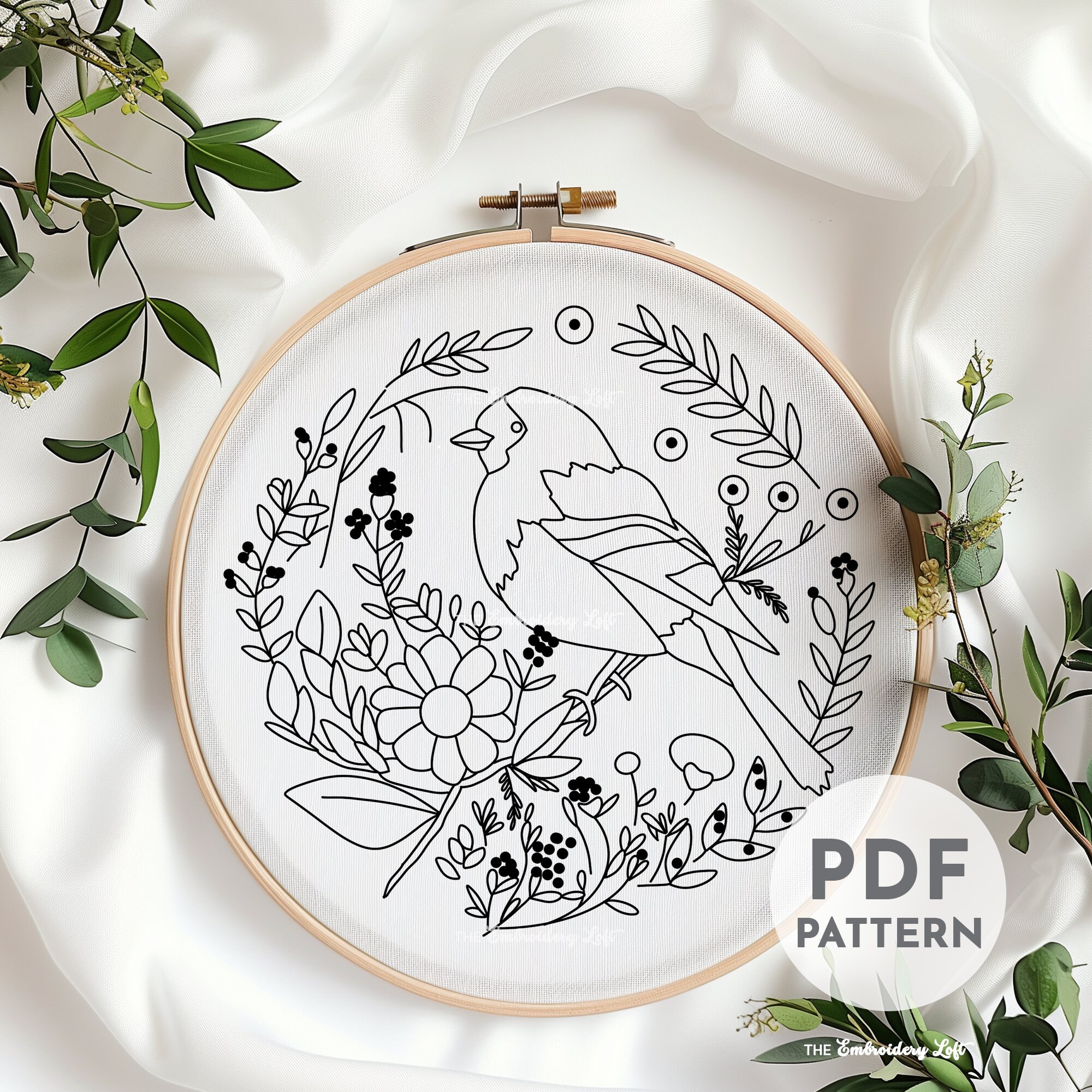Goldfinch Hand Embroidery Pattern, American Goldfinch Bird, Finch Bird ...