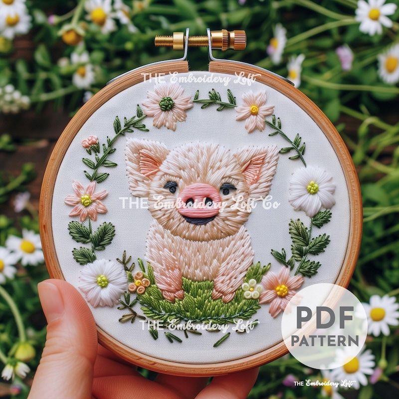 Pig Embroidery - Etsy