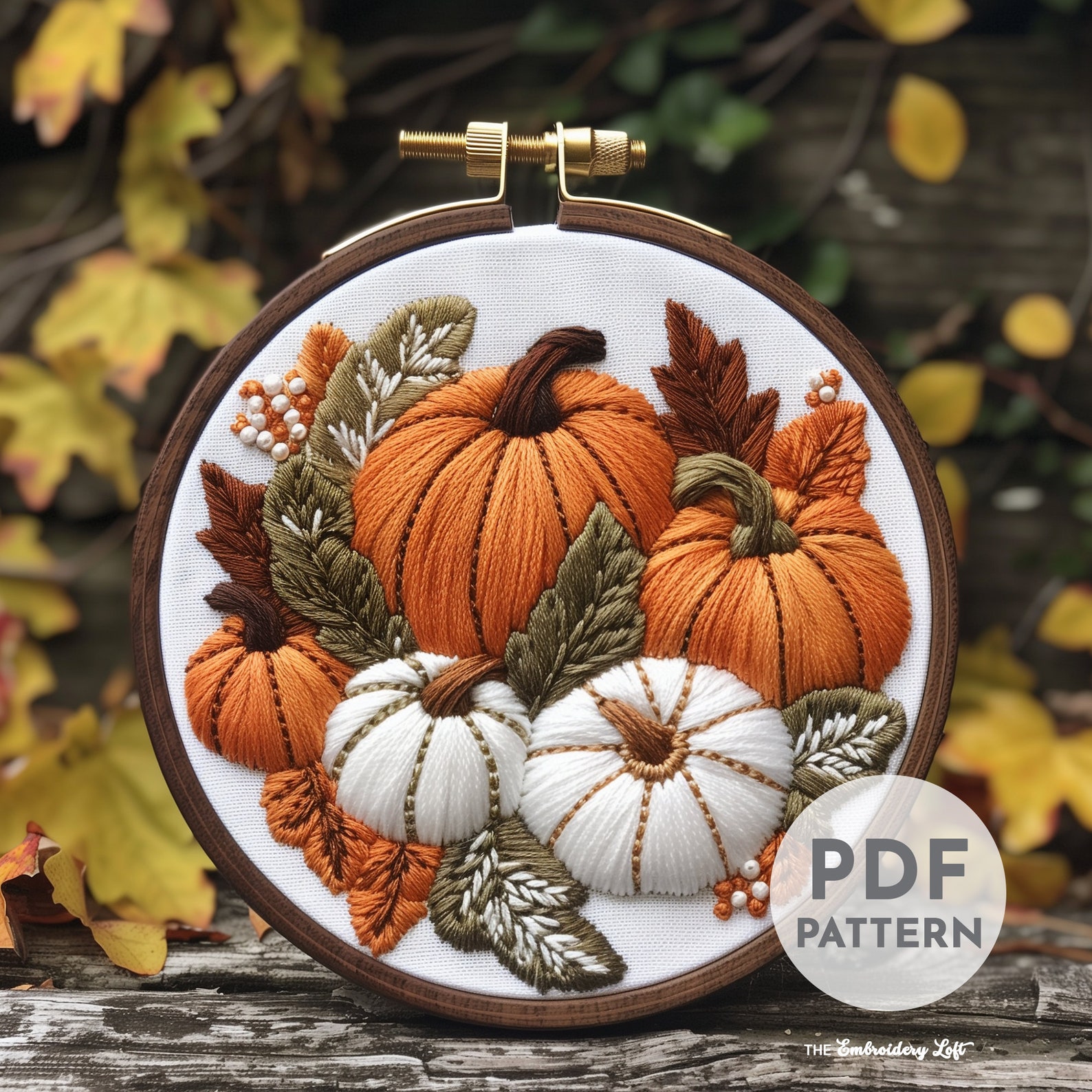 Pumpkin Patch Hand Embroidery Pattern, Pumpkin Pattern, Thanksgiving ...